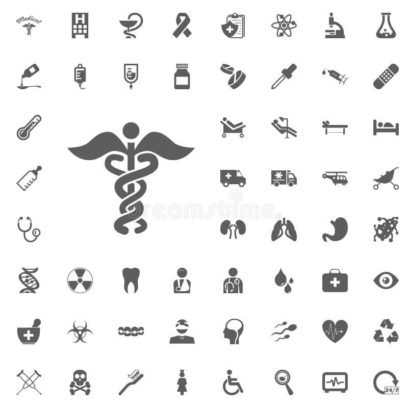 Medicine and Doctor Sign Icon Set Vector Illustration. Editorial Image ...