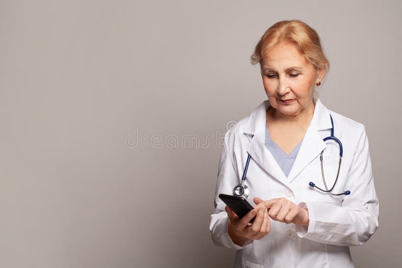 Medicine Doctor Using Smart Phone Stock Photo - Image of face, device ...