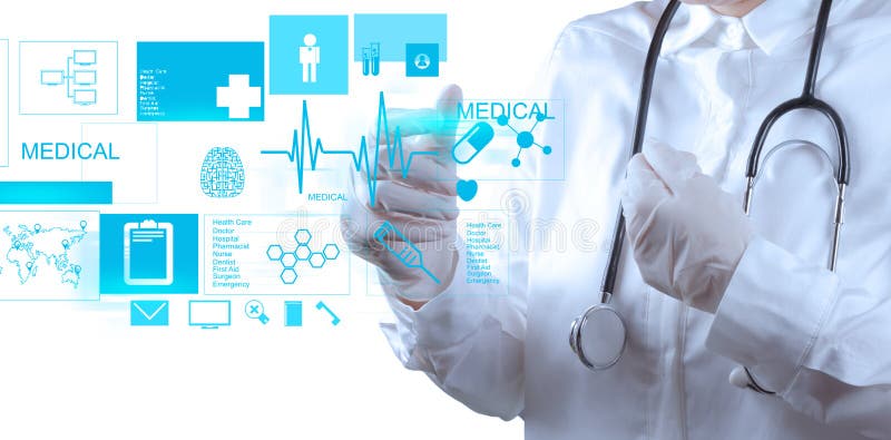 Medicine Doctor Working with Modern Computer Interface As Concept Stock ...