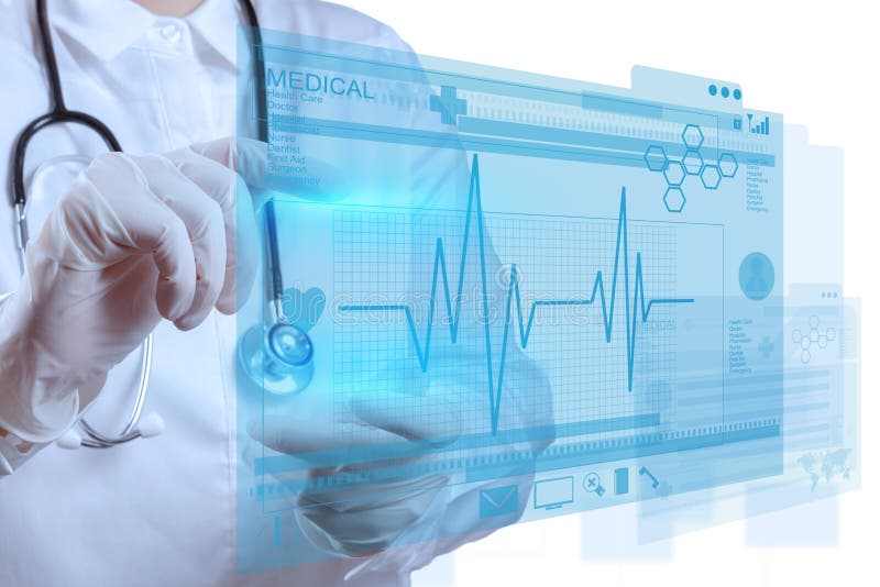 Medicine Doctor Working with Modern Computer Stock Image - Image of ...