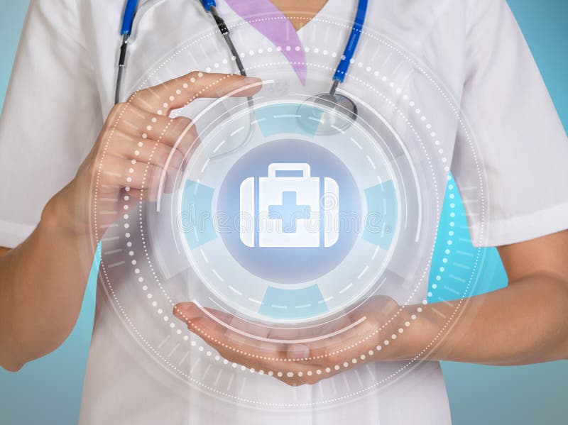 Medicine Doctor Working with Modern Computer Interface As Concept Stock ...