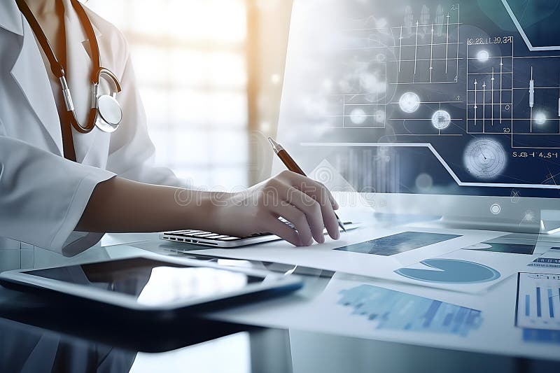 Medicine Doctor Working with Modern Computer Interface, Generative AI ...