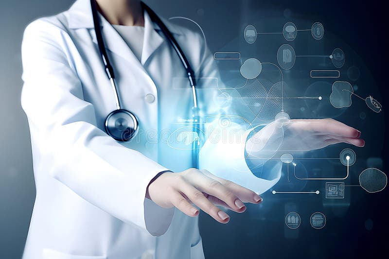 Medicine Doctor Working with Modern Computer Interface, Generative AI ...