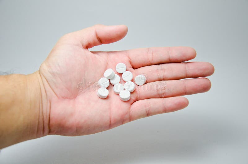 Medicine in the hand stock image. Image of healthy, aspirin - 25506139