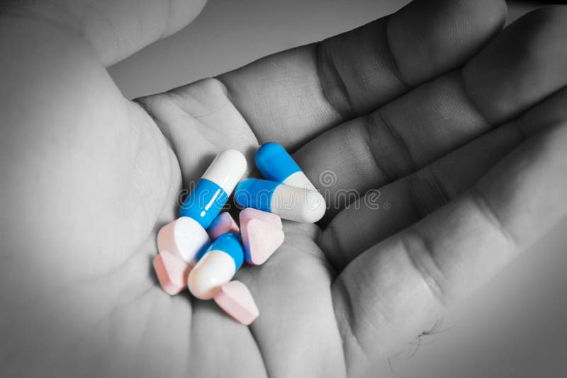 Medicine in hand. stock photo. Image of pharmaceutical - 36873262
