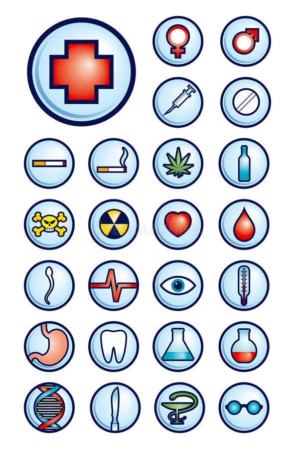 Medical Objects, Icons and Logos Stock Vector - Illustration of ...