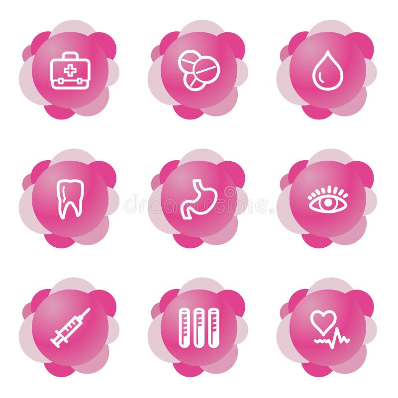 Collection Of Medical Icons Stock Vector - Illustration of dentist ...