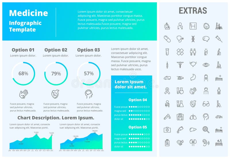 Medicine Infographic Template, Elements and Icons. Stock Vector ...
