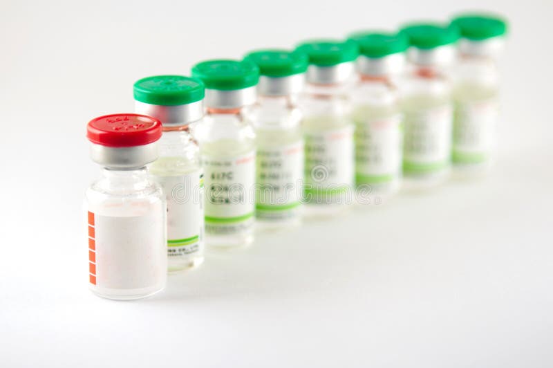 Red Cap Injection Vial Show Medicine Concept Stock Photo - Image of ...