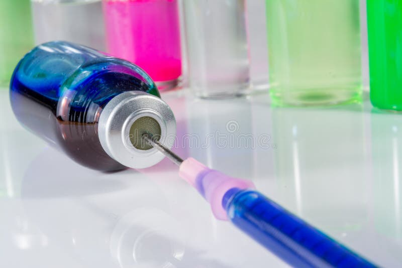 Medicine Laboratory Injection Stock Photo - Image of pink, close: 48520722