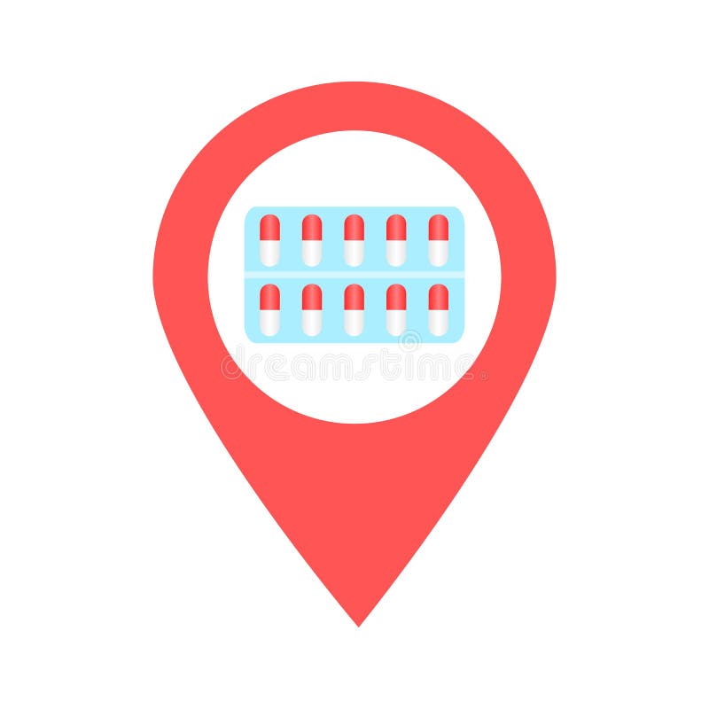 Medicine Location Map Pin Icon. Element of Map Point for Mobile Concept ...