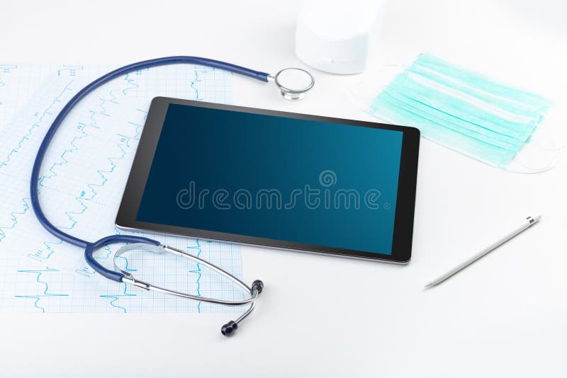 Medicine and Modern Technology Concept with Copyspace on Tablet Stock ...