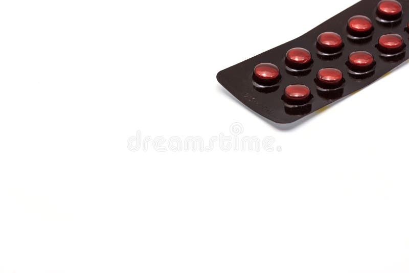Medicine Panel of Red Capsule on White Stock Photo - Image of hospital ...