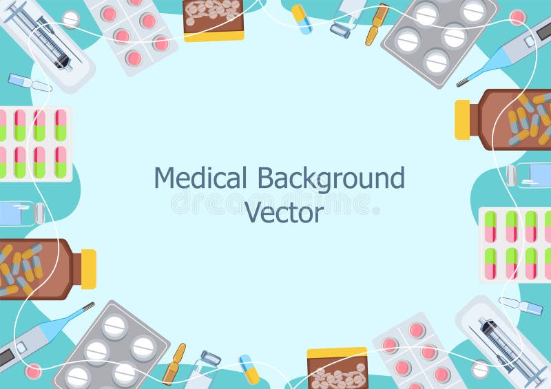 Medicine and Pharmacy Abstract Background with Pills Stock Vector ...