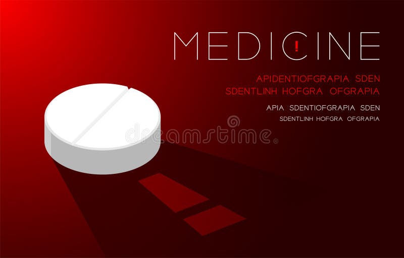 Medicine Pill Capsule with Shadow and Exclamation Mark Sign, Warning ...