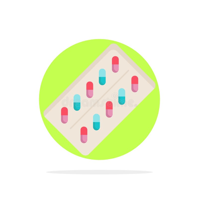 Medicine, Pill, Drugs, Tablet, Packet Flat Color Icon Vector Stock ...