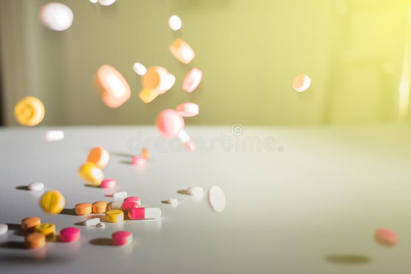 Falling medicine pills stock photo. Image of falling, vitamin - 8436942