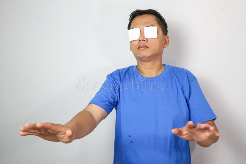 Medicine Plaster Patch on Human Injury Wounded Eye Stock Image - Image ...