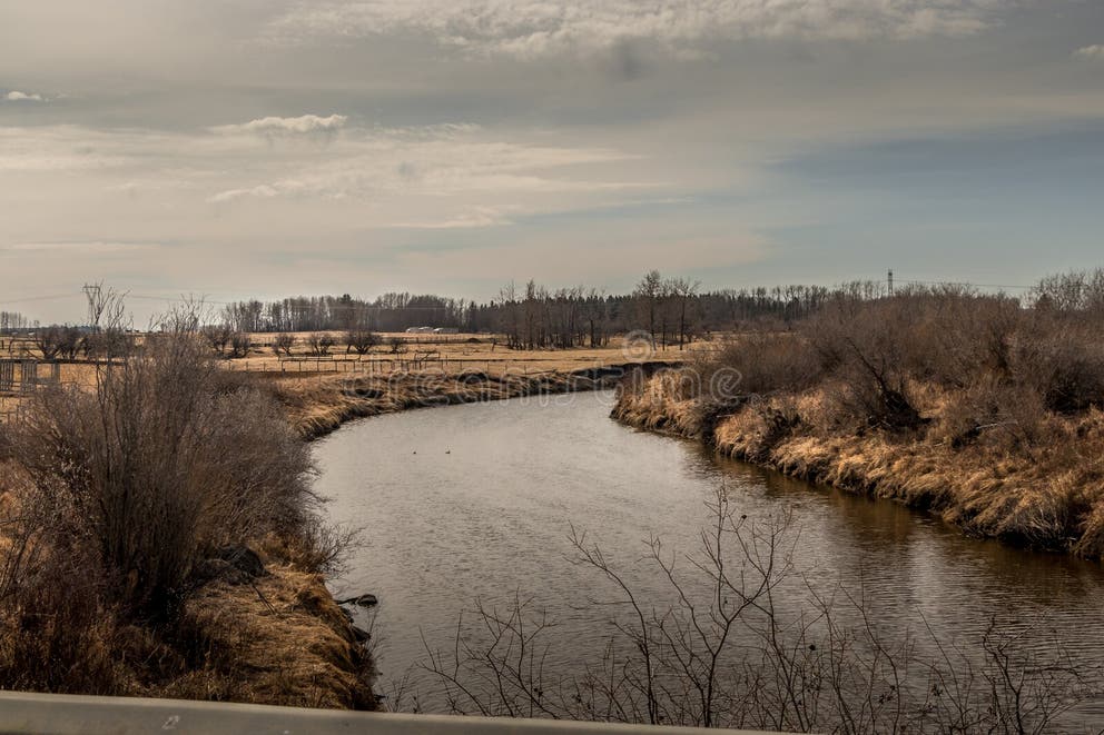The Medicine River Flows Just Out Side Evarts Alberta Canada Stock ...