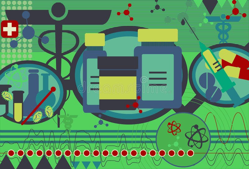 Medicine and Science Collage Stock Vector - Illustration of laboratory ...
