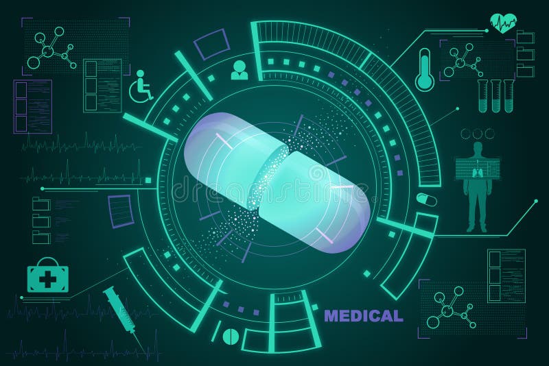 Medical Green Lungs Interface Background Stock Illustration ...