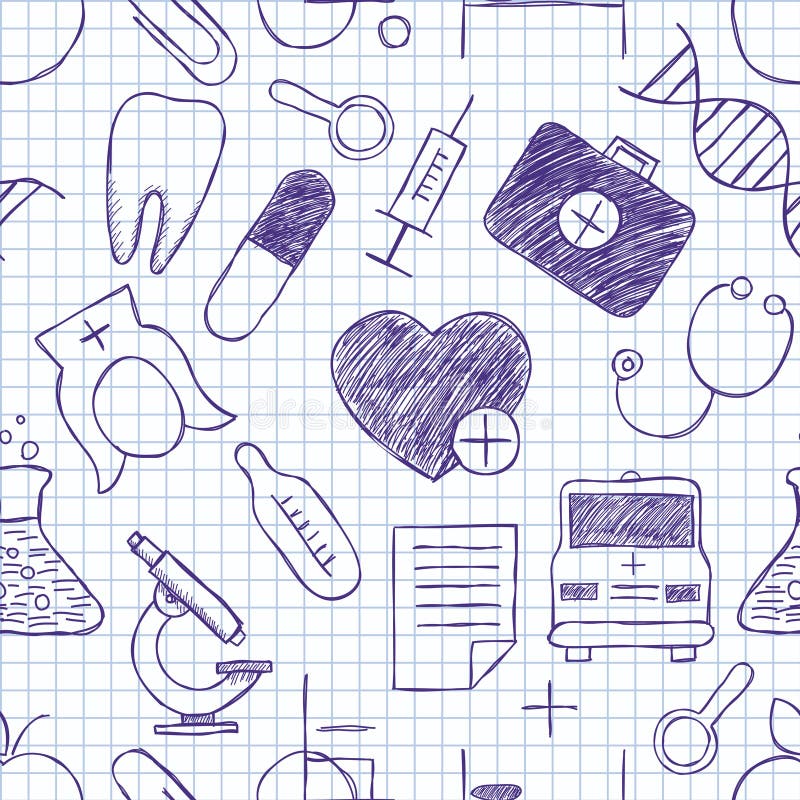 Medicine seamless texture stock vector. Illustration of hospital - 28622739