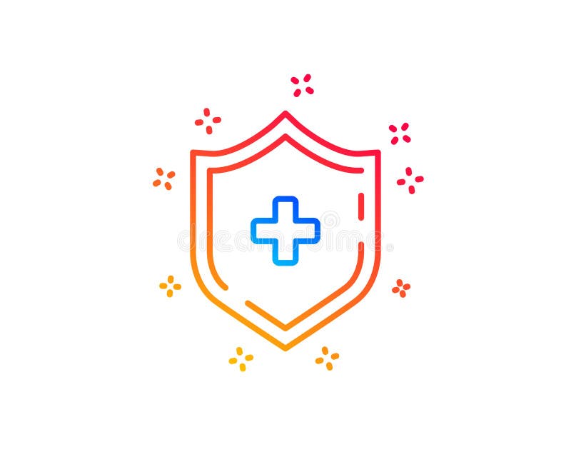 Medicine Shield Line Icon. Medical Protection Sign. Vector Stock Vector ...