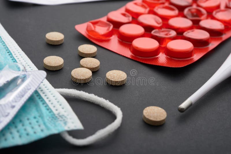 Medicine on a table stock photo. Image of fever, health - 84775344