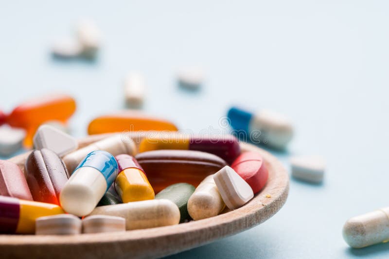 Medicine, Tablet and Drug in Various Shape Stock Photo - Image of dose ...