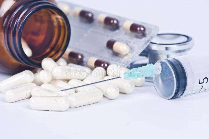 Medicine stock photo. Image of syringe, tablets, hospital - 41070764