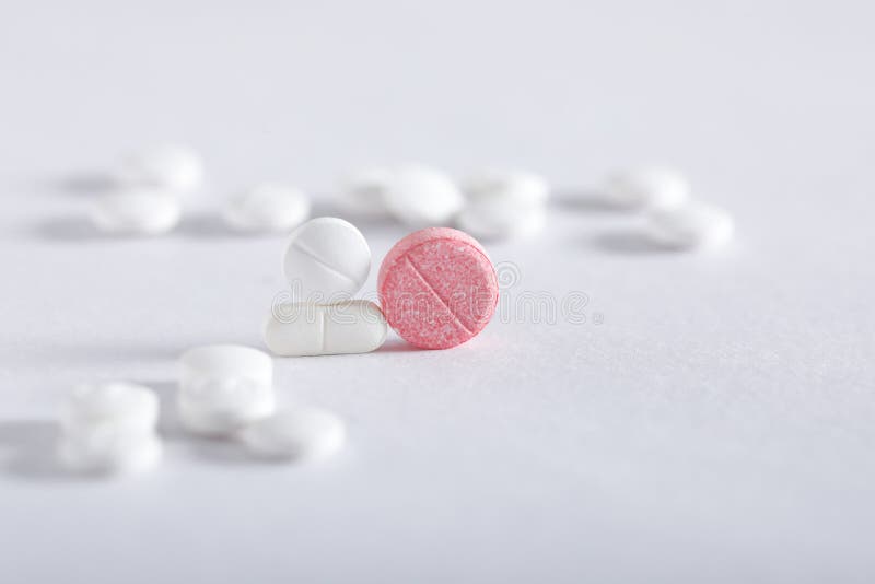 Medicine Tablets on White Background , Pharmacy Theme Stock Photo ...