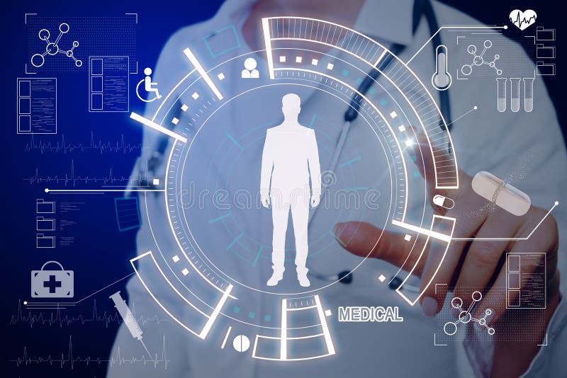 Medicine and tech concept stock image. Image of human - 163572087