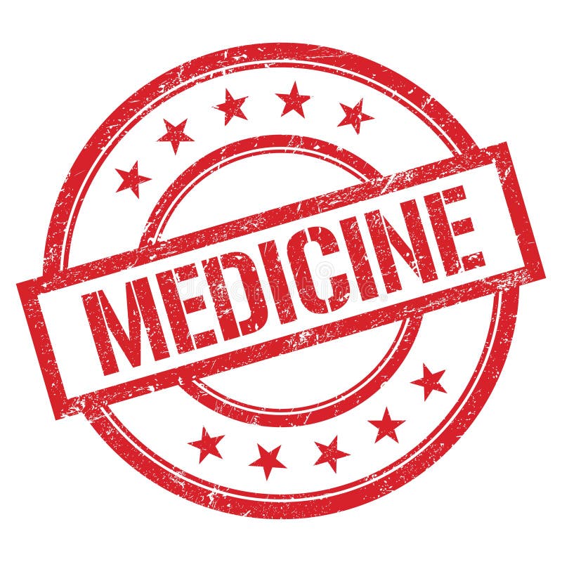 MEDICINE Text Written on Red Vintage Stamp Stock Illustration ...
