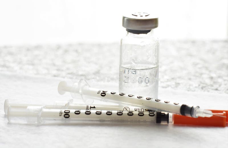 Vial of Insulin Injection Whit Syringe and Stethoscope Stock Image ...