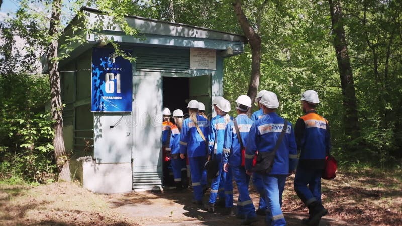 Medicine Workers in Uniform Walking Inside the Building. Clip ...