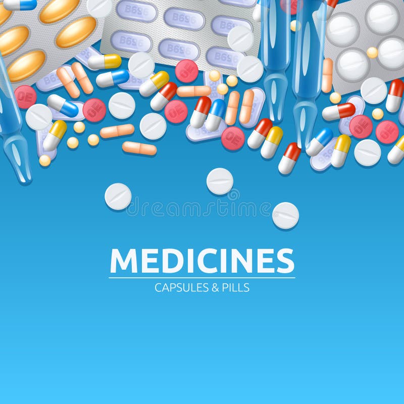 Medicines Background Illustration Stock Vector - Illustration of pills ...