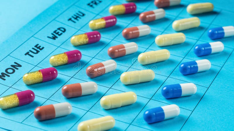 Medicines or Dietary Supplements on a Calendar Sheet Stock Photo ...