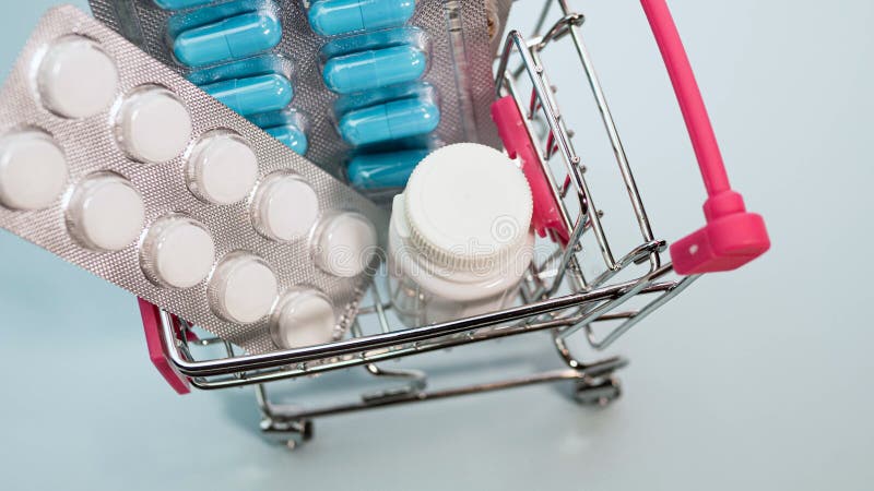 Medicines in the Form of Tablets and Capsules, Top View Stock Image ...