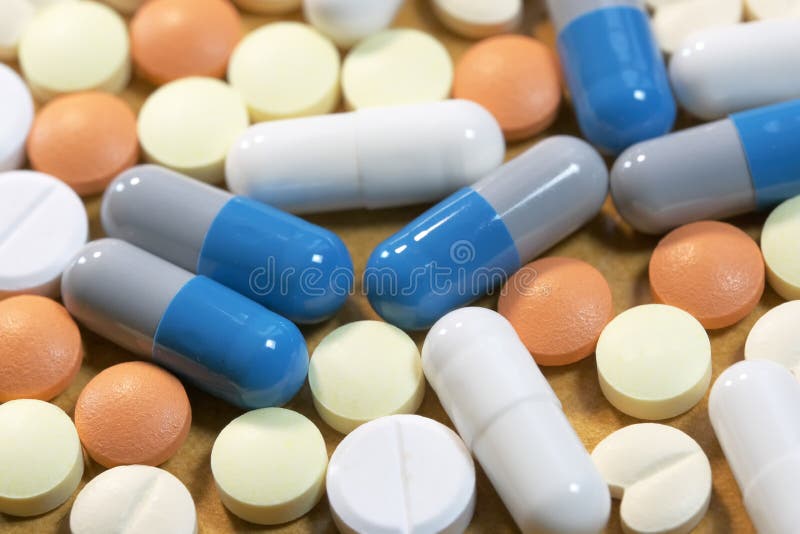 Medicines in the Form of Tablets of Different Colors Stock Image ...
