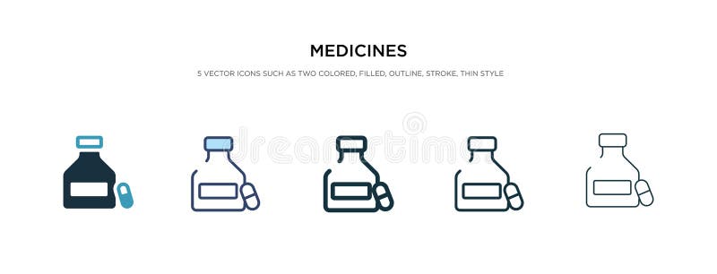 Medicines Icon in Different Style Vector Illustration. Two Colored and ...