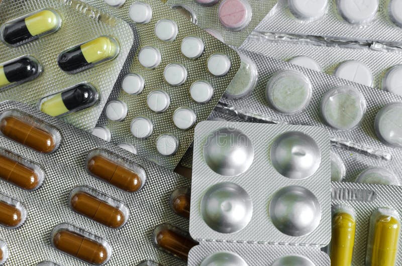 Medicines Tablets of Different Colors Close Up Stock Photo - Image of ...