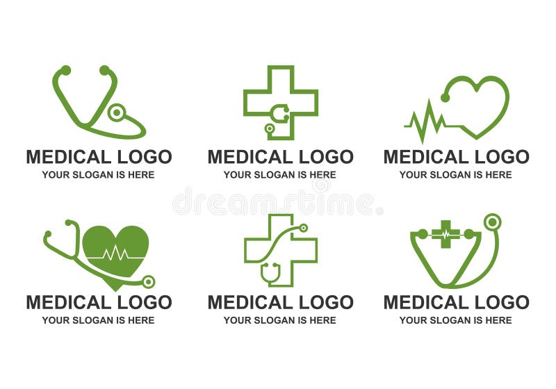 Medico, Stetoscopio, Impulso Logo Vector Del Cuore Illustrazione di ...