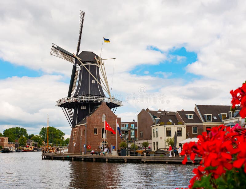 Medieval Adriaan Windmill in Haarlem, Netherland Editorial Stock Photo ...