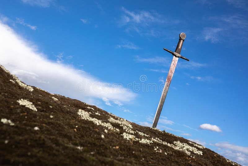 Medieval Age with Castles, Swords, Shields Stock Image - Image of ...