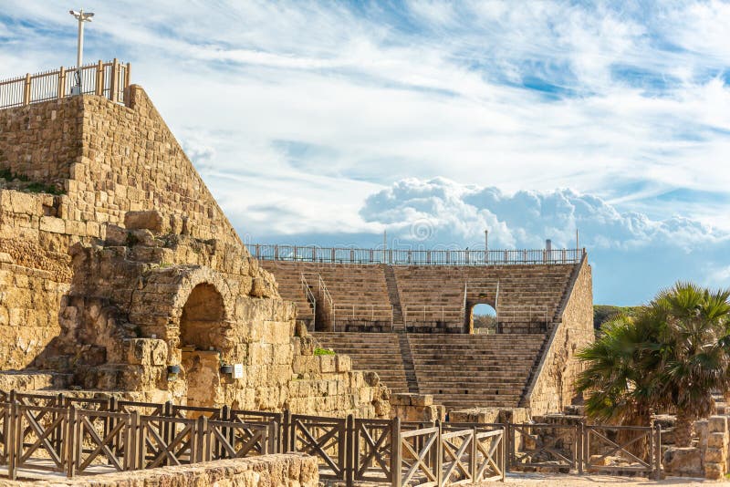 Medieval Amphitheater Built of Stones a a Stock Image - Image of ...
