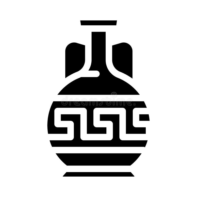 Medieval Amphora Glyph Icon Vector Illustration Stock Vector ...