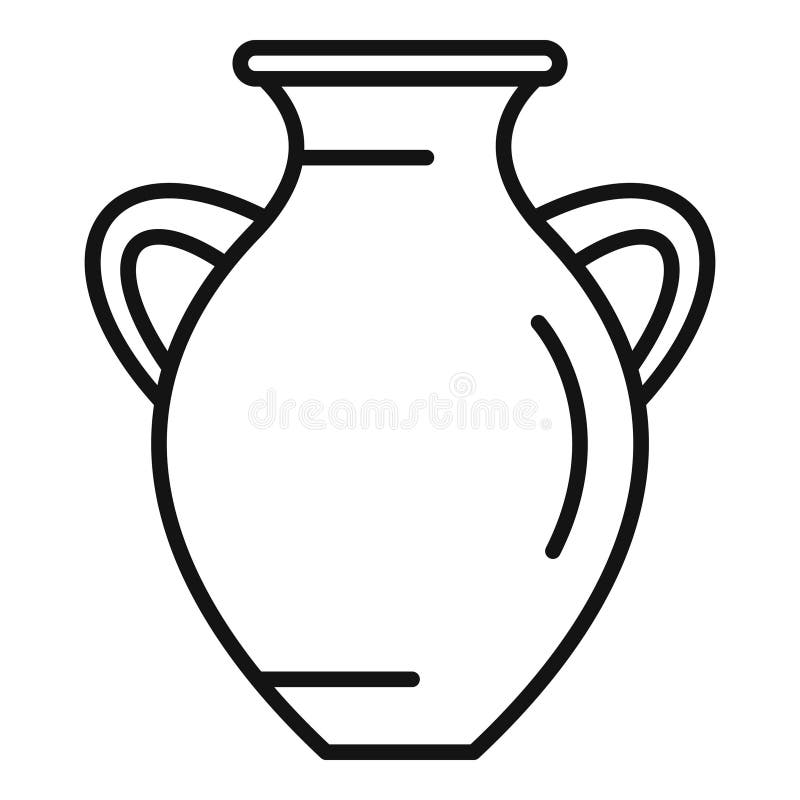Medieval Amphora Icon Outline Vector. Vase Pot Stock Vector ...