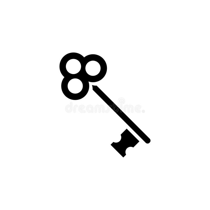 Medieval Antique Old Key Solid Flat Vector Icon Isolated on White ...