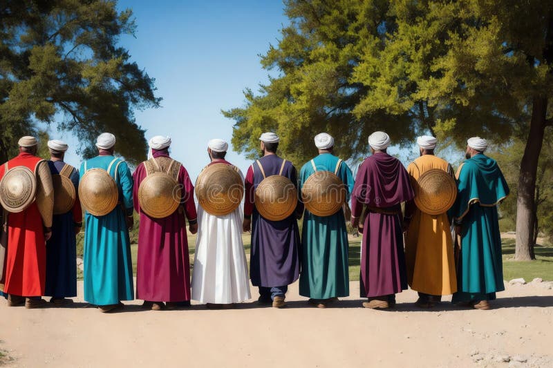 Medieval Apostles in the Landscape .AI Generated Stock Illustration ...