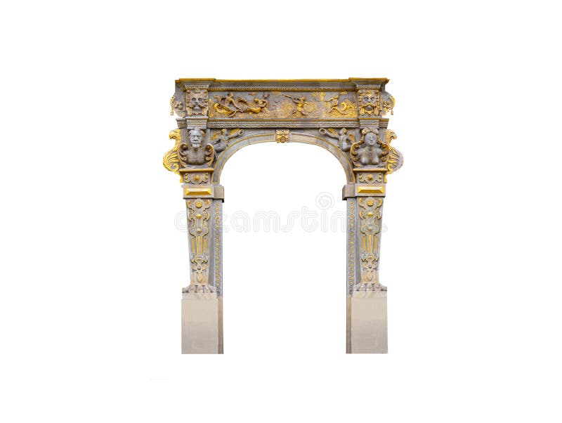 Medieval Arch Isolated on White Background Stock Photo - Image of ...